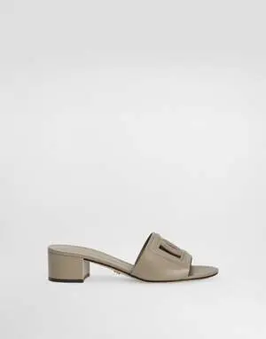 Dolce & Gabbana Karol Smooth Calfskin Mules Sandals And Wedges Leather - Beige