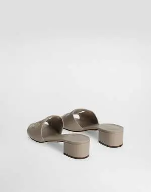 Dolce & Gabbana Karol Smooth Calfskin Mules Sandals And Wedges Leather - Beige
