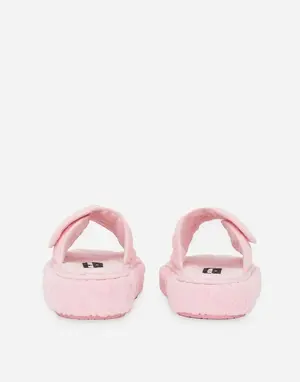 Dolce & Gabbana Terry Cotton Plateau Slippes Platform Slip-ons