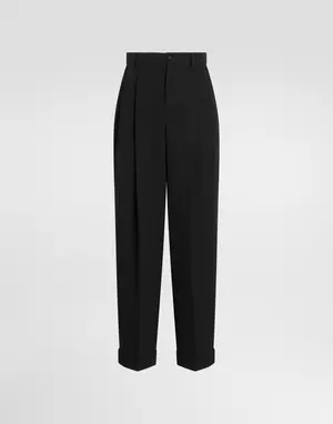 Dolce & Gabbana Wool Gabardine Trousers Pants And Shorts Wool - Black