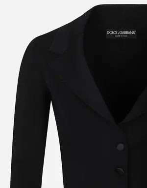 Dolce & Gabbana Short Stretch Viscose Knit Jacket With Dg Logo Blazers