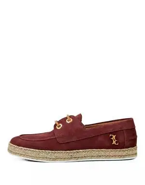 BILLIONAIRE Suede Raffia-trim Loafers