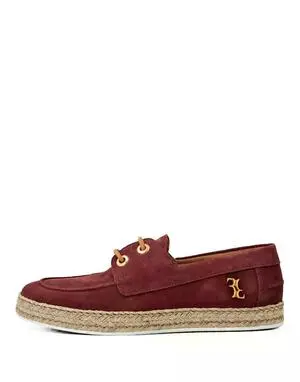 BILLIONAIRE Suede Raffia-trim Loafers