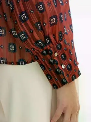 MORGAN Geometric-print Sheer Shirt