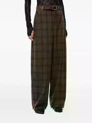 Pinko Check-pattern Wide-leg Trousers