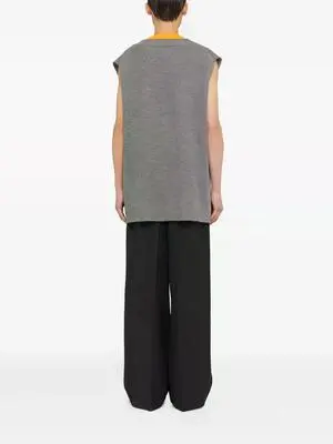 JIL SANDER Two-tone Layered Knitted Vest