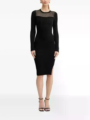 MORGAN Striped Ribbed Dress