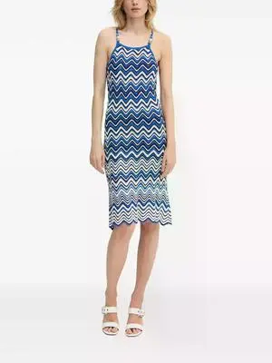 MORGAN Beaded-strap Zigzag Midi Dress
