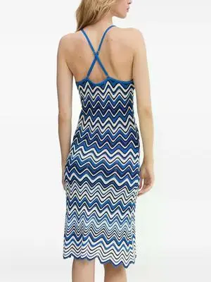 MORGAN Beaded-strap Zigzag Midi Dress
