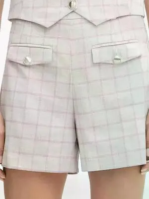 MORGAN Sholof Button Plaid Shorts - Neutrals