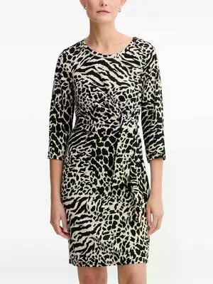 MORGAN Reol Animal-print Knotted Mini Dress - Black