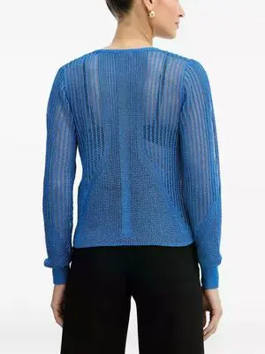 MORGAN Openwork-knit Button-down Cardigan