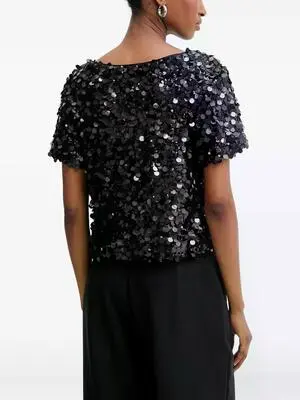 HAVEONE Sequin-embellished Short-sleeve Top