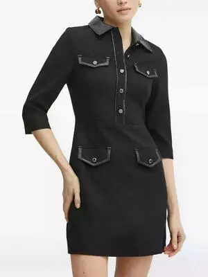 MORGAN Half-button Mini Dress - Black