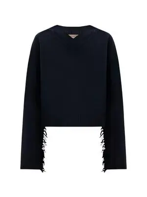 TWINSET Wool-blend Jumper With Fringes - Blue