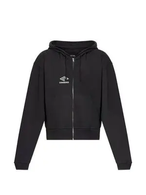UMBRO Logo-embroidered Zip-up Hoodie - Black