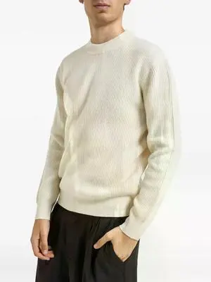 LES DEUX Crewneck Ribbed-knit Sweater