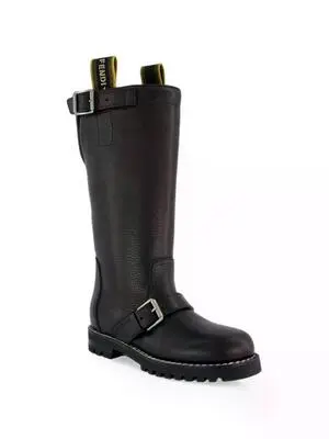 Fendi Commando Buckle-strap Boots - Black
