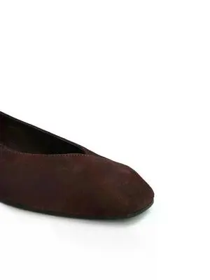 BIANCADI Suede Square-toe Ballet Flats