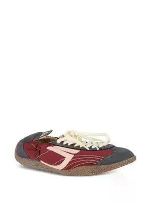 PURAAI 9.01 Corsa Leather-trim Low-top Sneakers - Red
