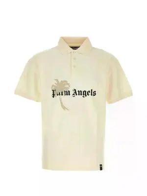 Palm Angels Logo-print Piqué Polo Shirt - Neutrals