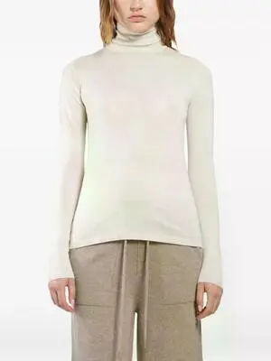 Max Mara Roll-neck Virgin Wool Sweater Neutrals