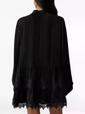 Bardot Lace-trim Pintuck-detail Dress
