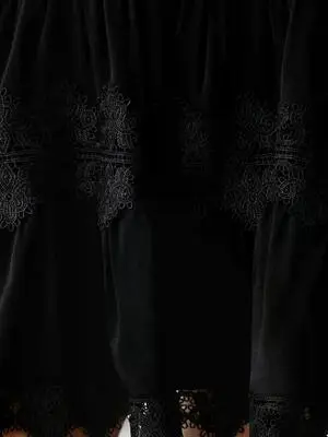 Bardot Lace-trim Pintuck-detail Dress
