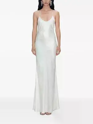 ATOIR Eden Bead-embellished Satin Maxi Dress - White