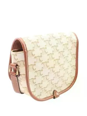 Celine 2000-2026 Medium Triomphe Coated Canvas Folco Crossbody Bag