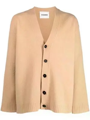 JIL SANDER V-neck Wool Cardigan - Brown