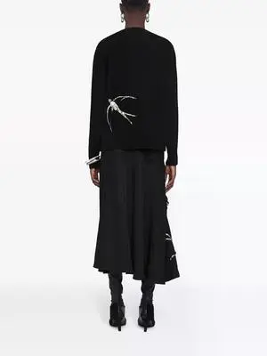 JIL SANDER Sequin-embroidered Asymmetric Flared Midi Skirt