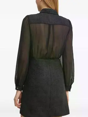 MORGAN Sheer-panel Tweed Mini Dress