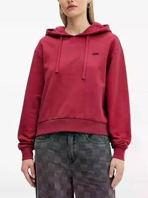 VANS Logo-embroidered Hoodie - Red