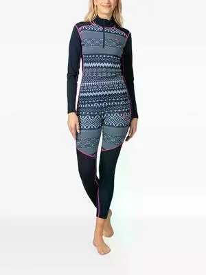 Kari Traa Live Half Zip Fair Isle-patterned Base Layer