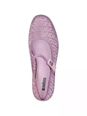 Melissa Harper Woven-effect Buckle-fastening Ballet Flats