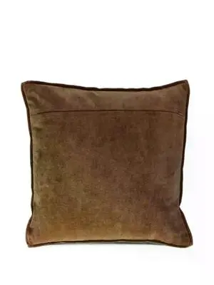 POMAX Alpha Opposites Velvet-trimmed Cushion - Brown