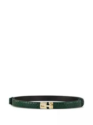TOM FORD Snake-effect Leather Belt - Green