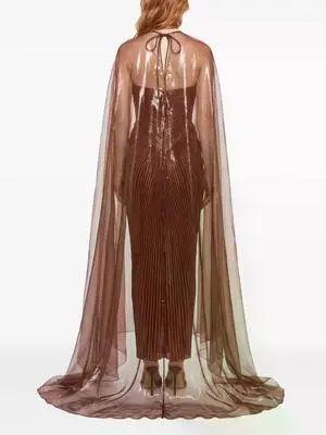 MARIA LUCIA HOHAN Celestina Metallic-finish Sheer Cape