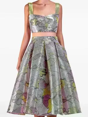 GEMY MAALOUF Floral-print Cropped Top