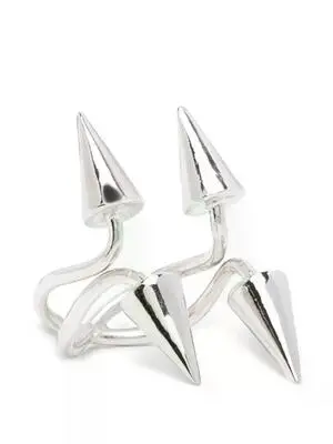 LIMI FEU Spike-detail Double-band Ring
