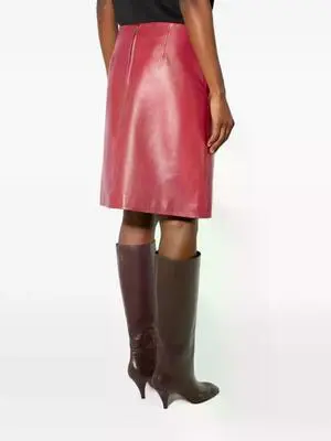 Liviana Conti Leather A-line Mini Skirt