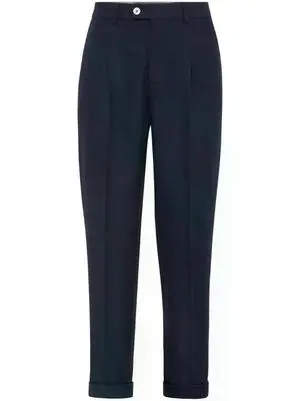 Brunello Cucinelli Tapered Tailored Trousers - Blue