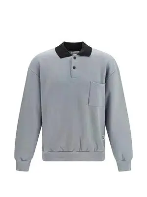 GR10K Replicated 30001 Chest-pocket Polo Sweatshirt - Grey
