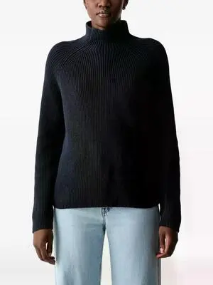 Marc O'polo Ribbed-knit Raglan-sleeve Sweater - Blue