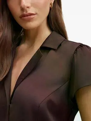 EVER NEW Blair Satin-finish Button-front Mini Dress
