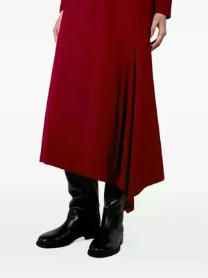 Liviana Conti Asymmetric Pleated-detail Midi Dress - Red
