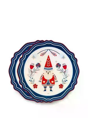 VESTA Gnome Scalloped Charger Plates - Blue