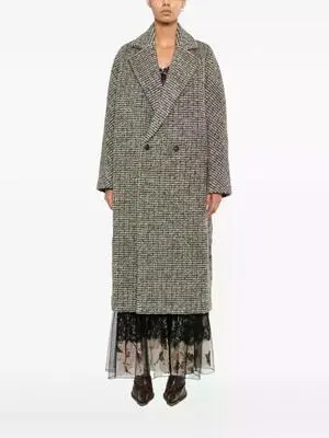 QUETSCHE Tweed Double-breasted Coat - Green