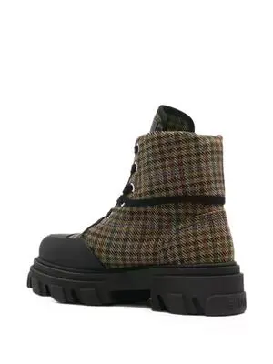 GANNI Check-pattern Lug-sole Boots